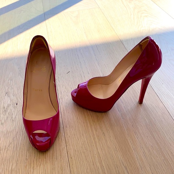 Christian Louboutin | Shoes | Christian Louboutin Pink Shiny Heels ...